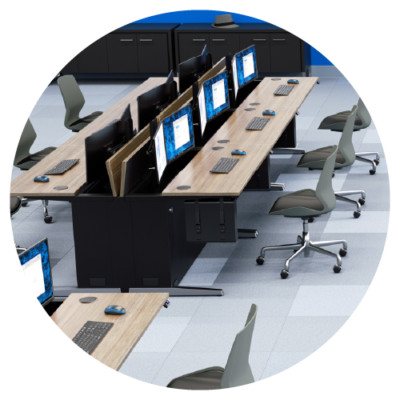Line of Sight Computer Training Desks - Workrite Ergonomics